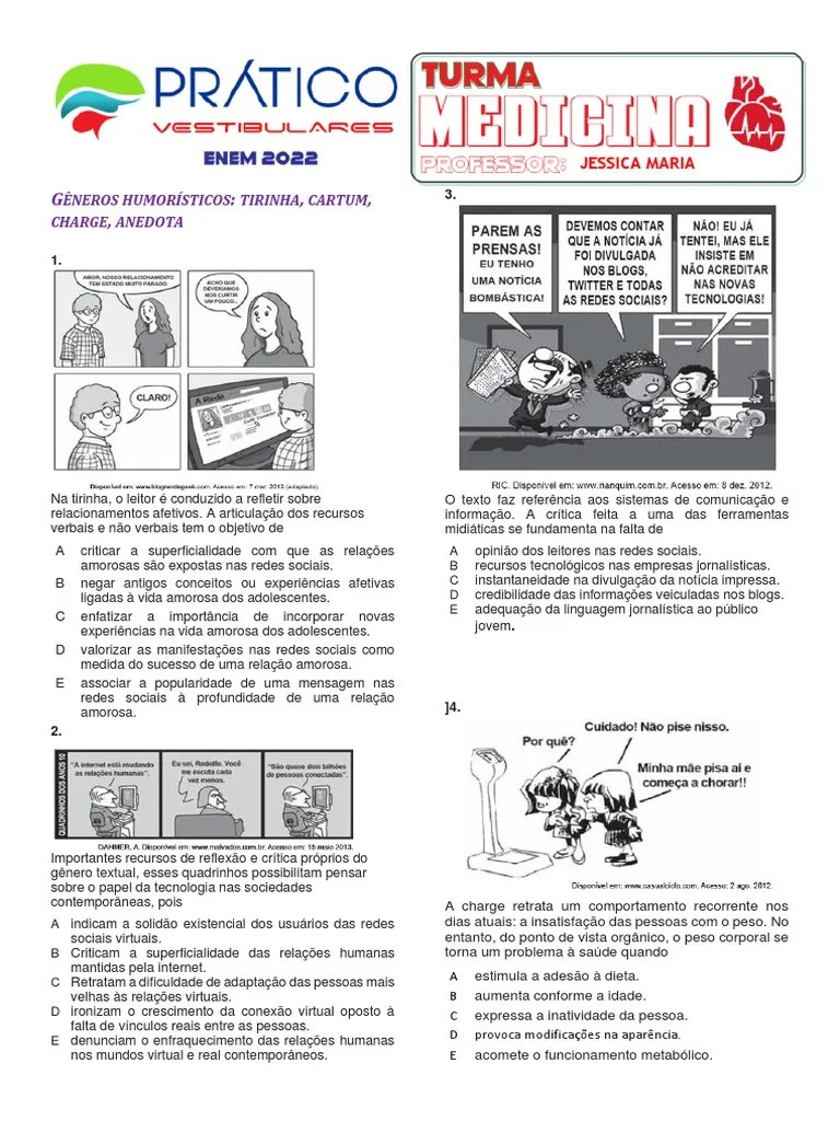 Análise De Charge E Tirinhas 21.02 | PDF | Informação | Rede Social
