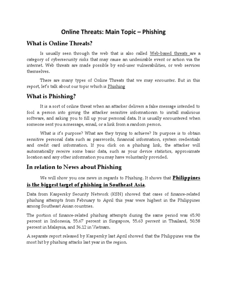 Online Threats | PDF | Phishing | Security