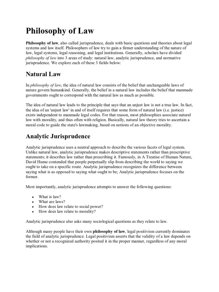 Philosophy Of Law 1 | PDF | Jurisprudence | Analytic Philosophy
