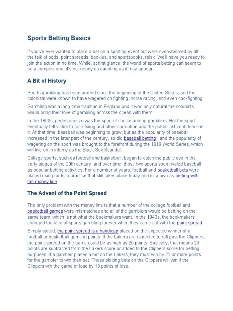 How A Moneyline Works In Sports Betting | PDF | Gambling | Sports Betting