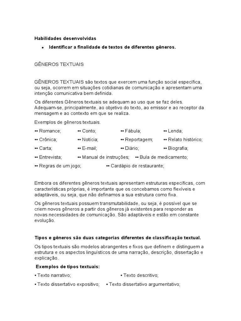 Gêneros Textuais | PDF