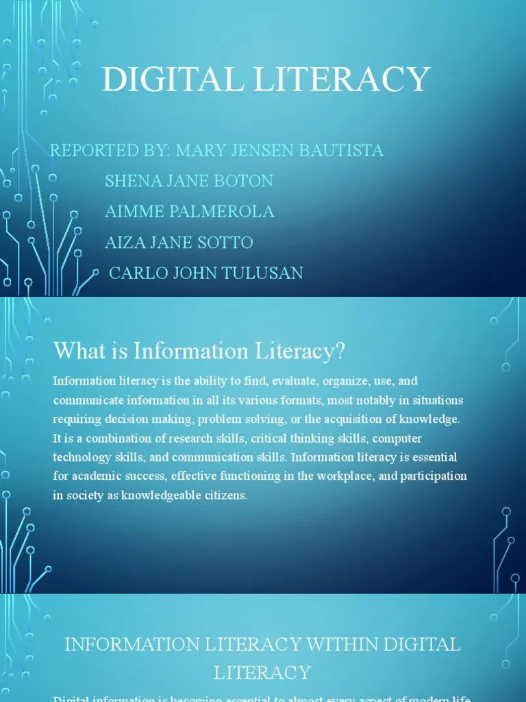 Digital Litearcy | PDF | Literacy | Information Literacy