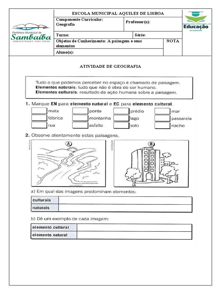 Atividade De Geografia | PDF
