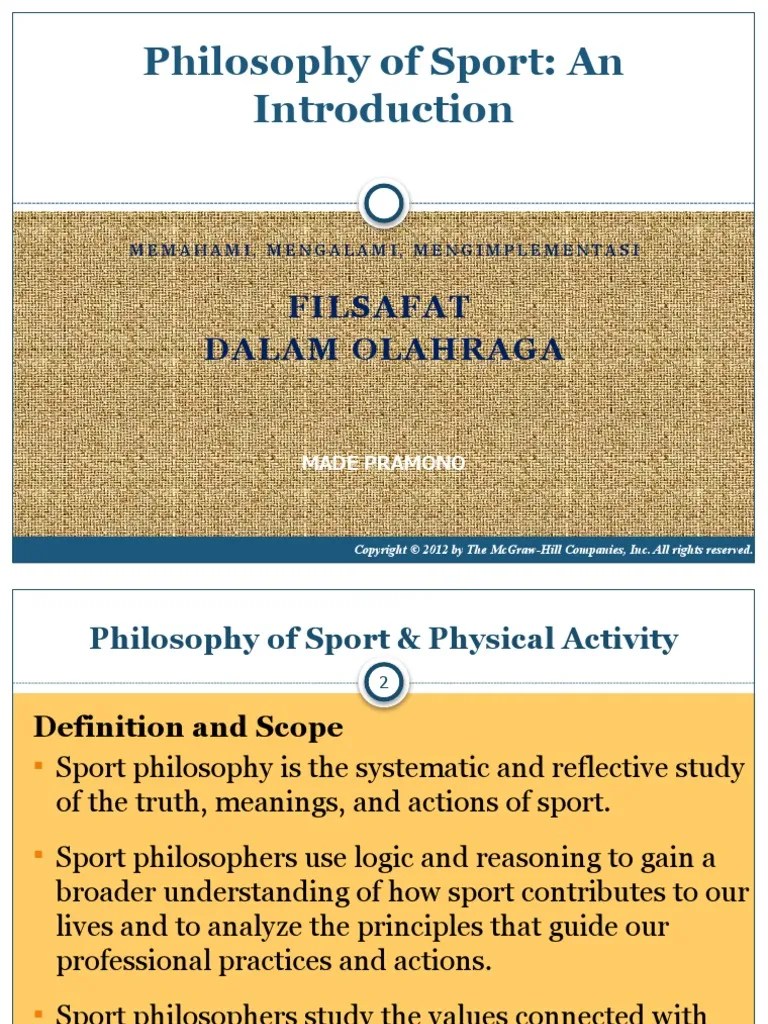 Philosophy Of Sport | PDF | Goal | Educational Assessment