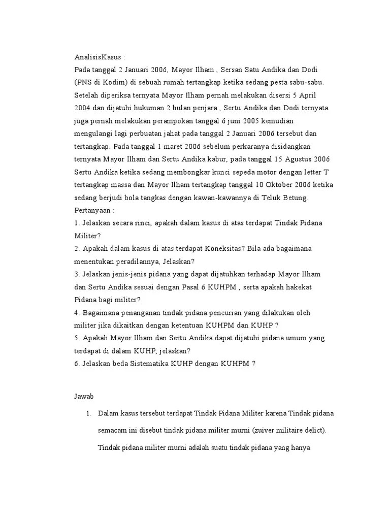 TINDAK PIDANA Militer | PDF | Ilmu Sosial