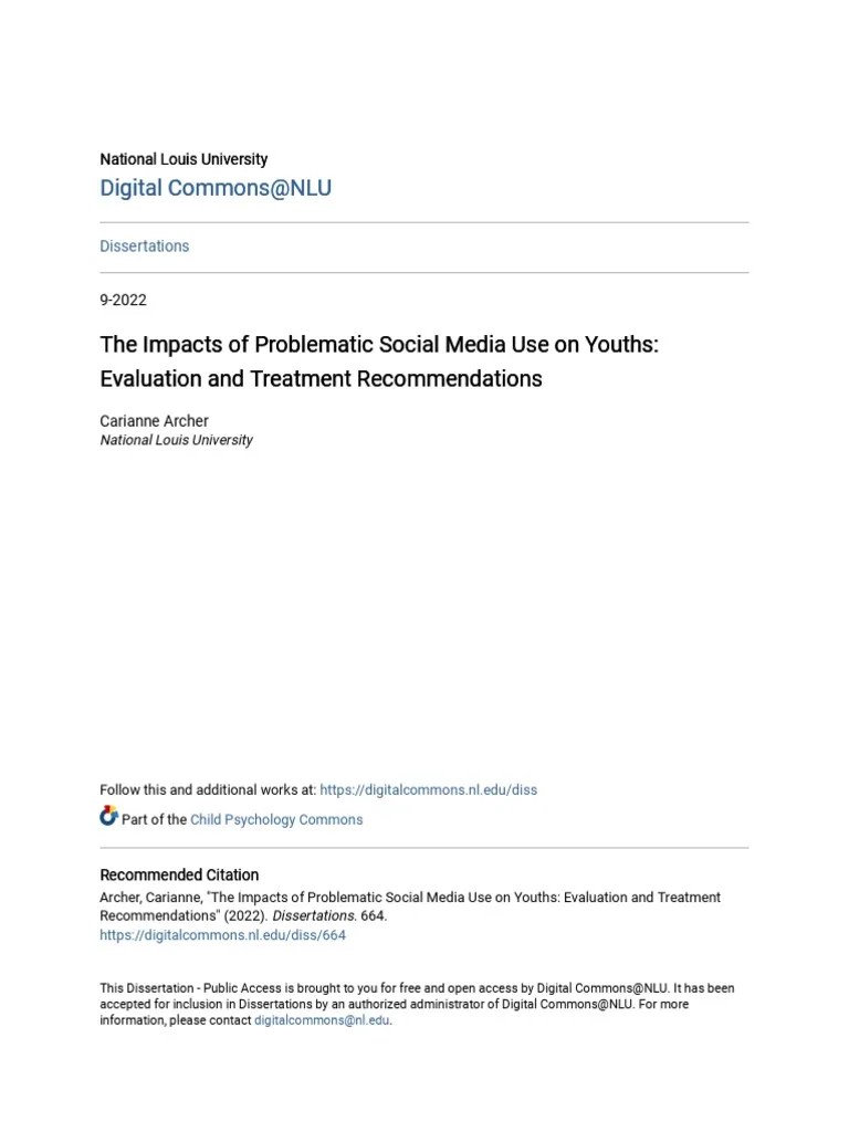 The Impacts Of Problematic Social Media Use On Youths - Evaluation PDF ...
