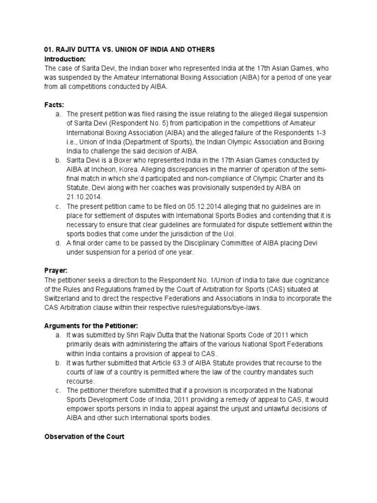 Sports Law | Download Free PDF | Arbitration | Judgment (Law)