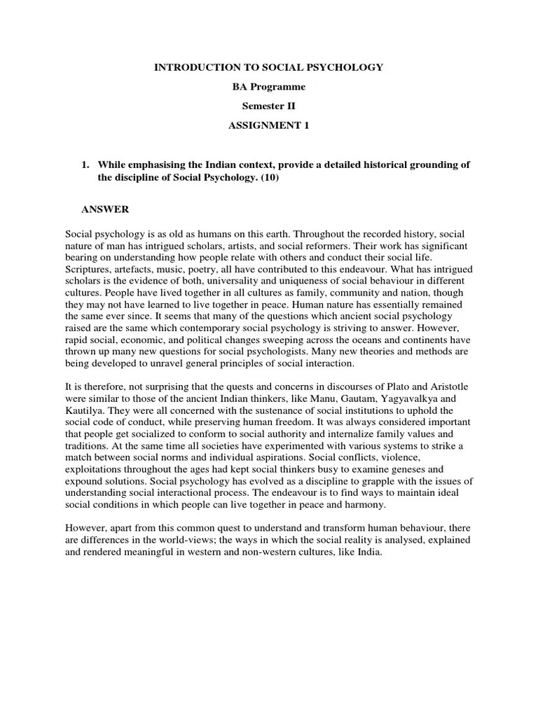Introduction To Social Psychology | PDF | Psychology | Social Psychology