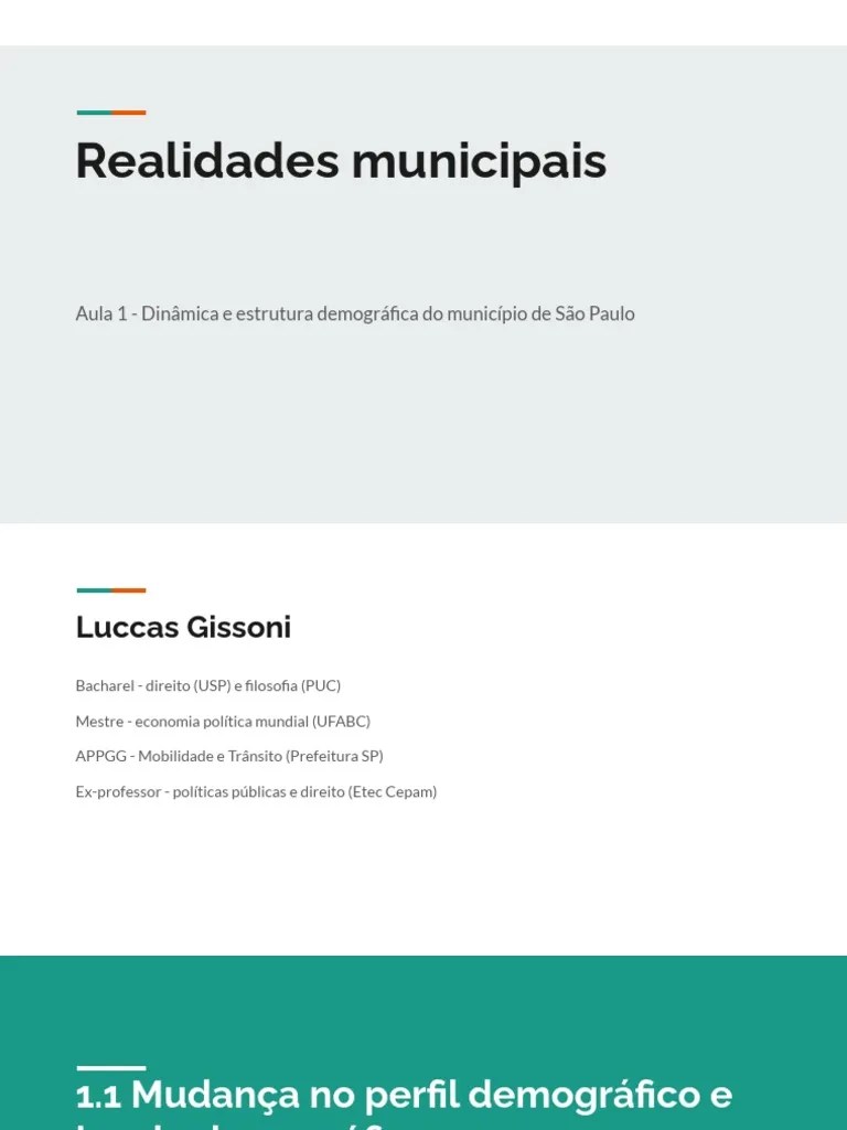 RM Aula 1 - Dinâmica E Estrutura Demográfica | PDF