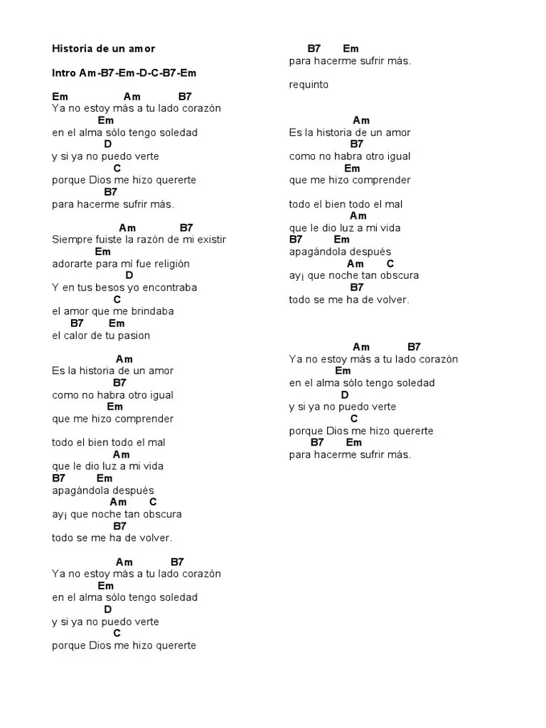 Historia De Un Amor Acordes | PDF