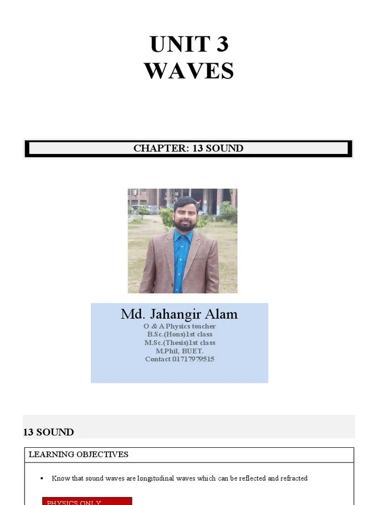Unit 3 Chaptar 13 Sound | PDF