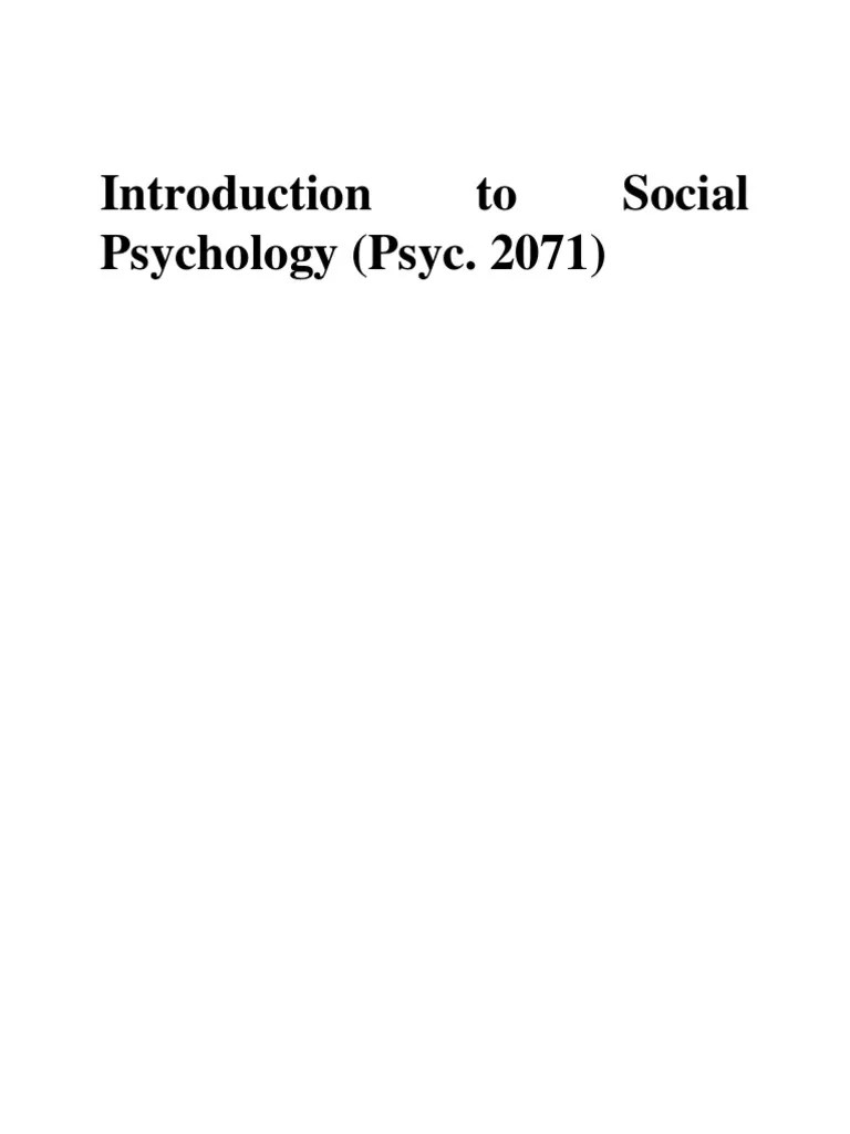 Intro Social Psyc 1 | PDF | Social Psychology | Nonverbal Communication