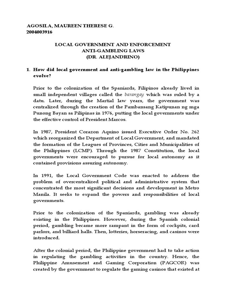 Local Government And Enforcement Of Anti-Gambling Laws | PDF ...