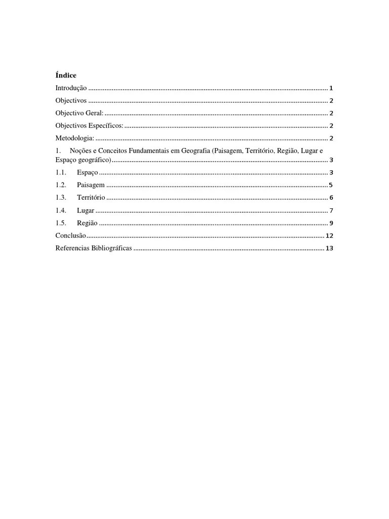 Noções E Conceitos Fundamentais Em Geografia (Paisagem, Território ...