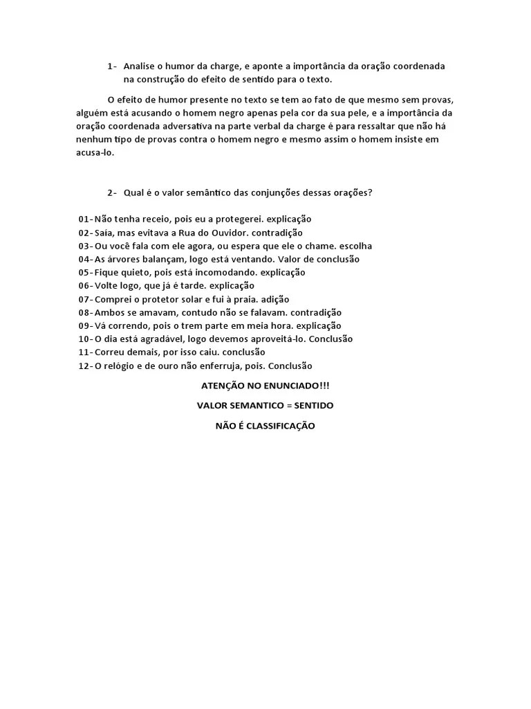 Atividade De Português Charge | PDF