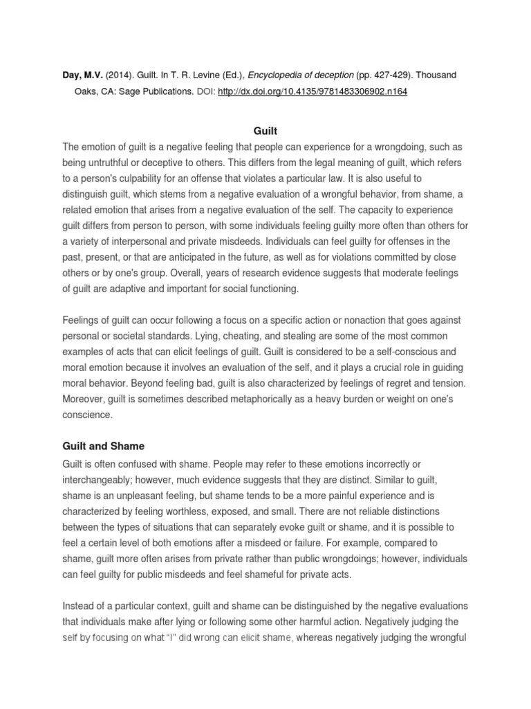Day 2014 Eofd Guilt | PDF | Shame | Guilt (Emotion)
