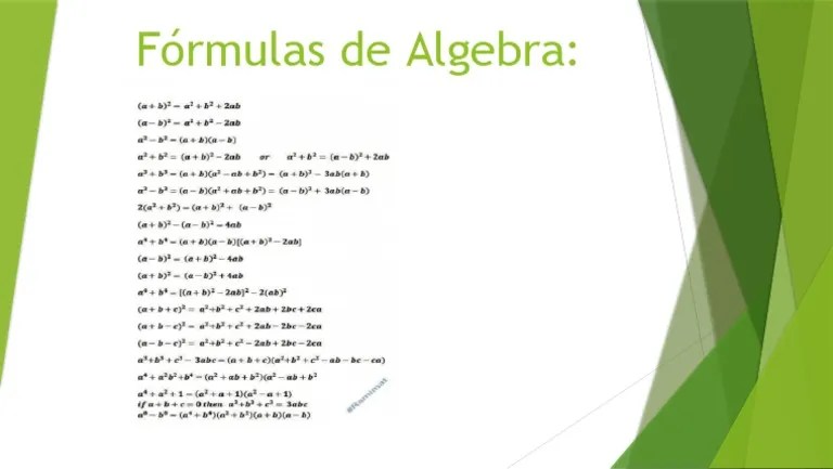 Fórmulas De Algebra | PDF
