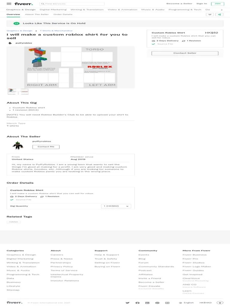 Make A Custom Roblox Shirt For You To Sell By Puffyroblox Fiverr | PDF ...