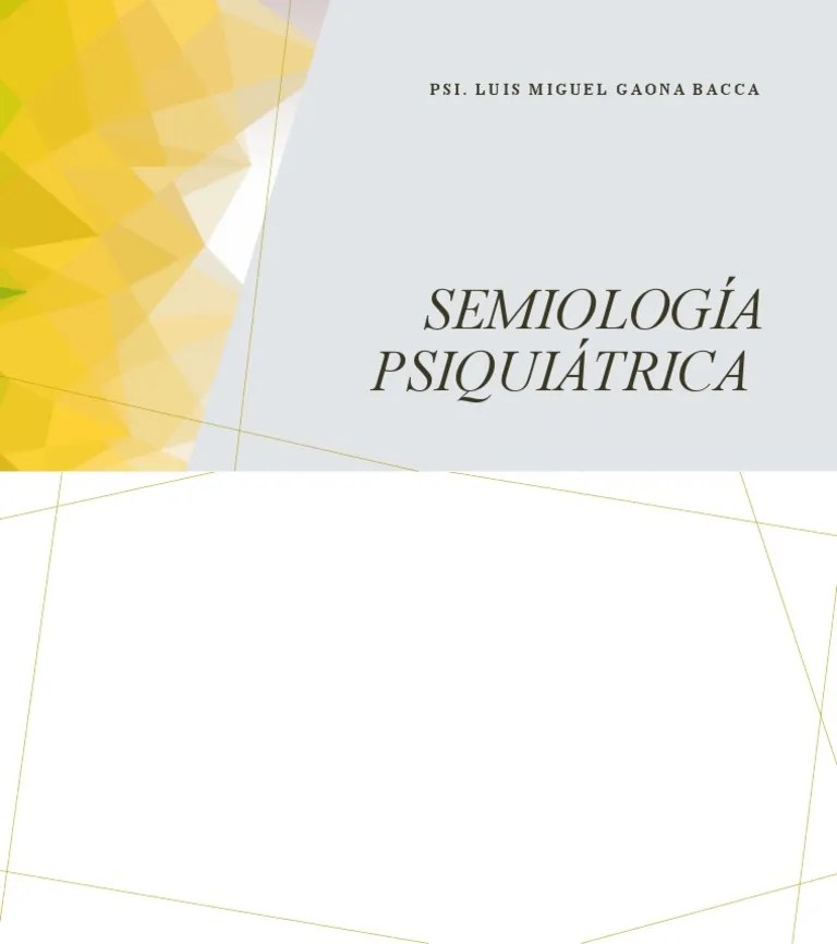 Semiología Psiquiátrica | PDF