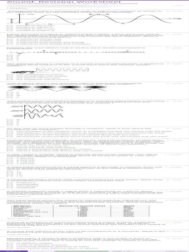 Sound Revision Worksheet | PDF