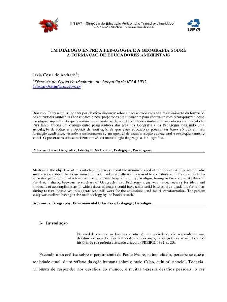 47 Pedagogia E Geografia | PDF | Geografia | Sociologia