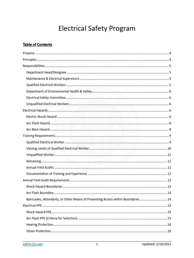 Electrical Safety From Florida State University | PDF | Personal ...