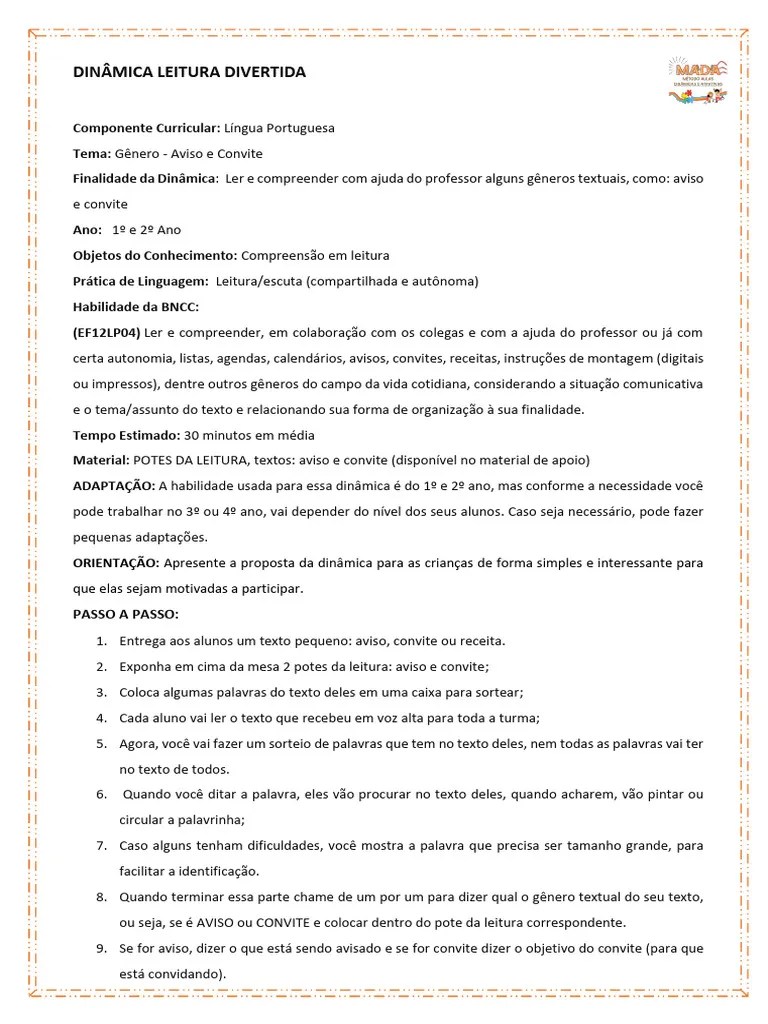 DINÂMICA - Leitura Divertida | PDF