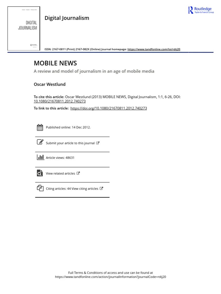 Mobile News | PDF | News | Mobile App