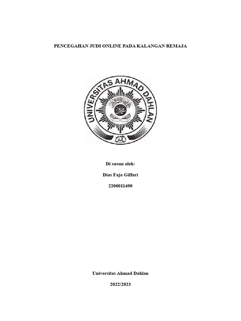 Pencegahan Judi Online Di Kalangan Remaja | PDF