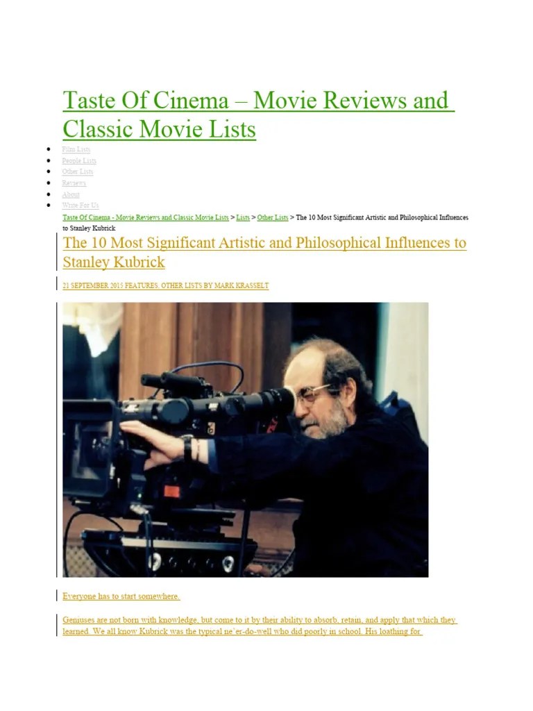 Taste Of Cinema | PDF