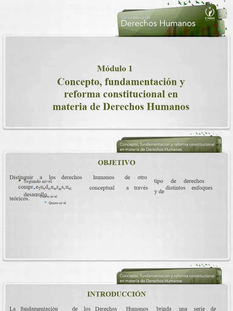CNDH CBDH PPT Mod.1 | PDF | Derechos Humanos | Constitución
