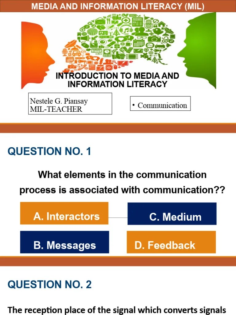 Mil Lesson 1-Communication Process | PDF | Communication | Nonverbal ...