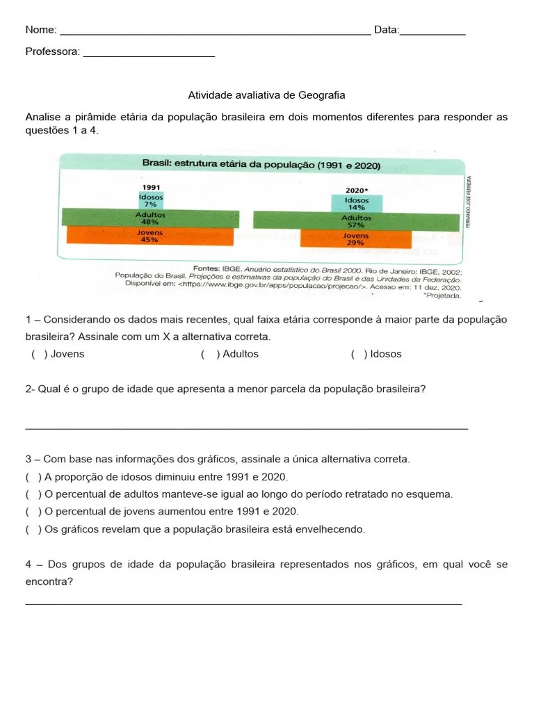 Atividade Avaliativa De Geografia | PDF