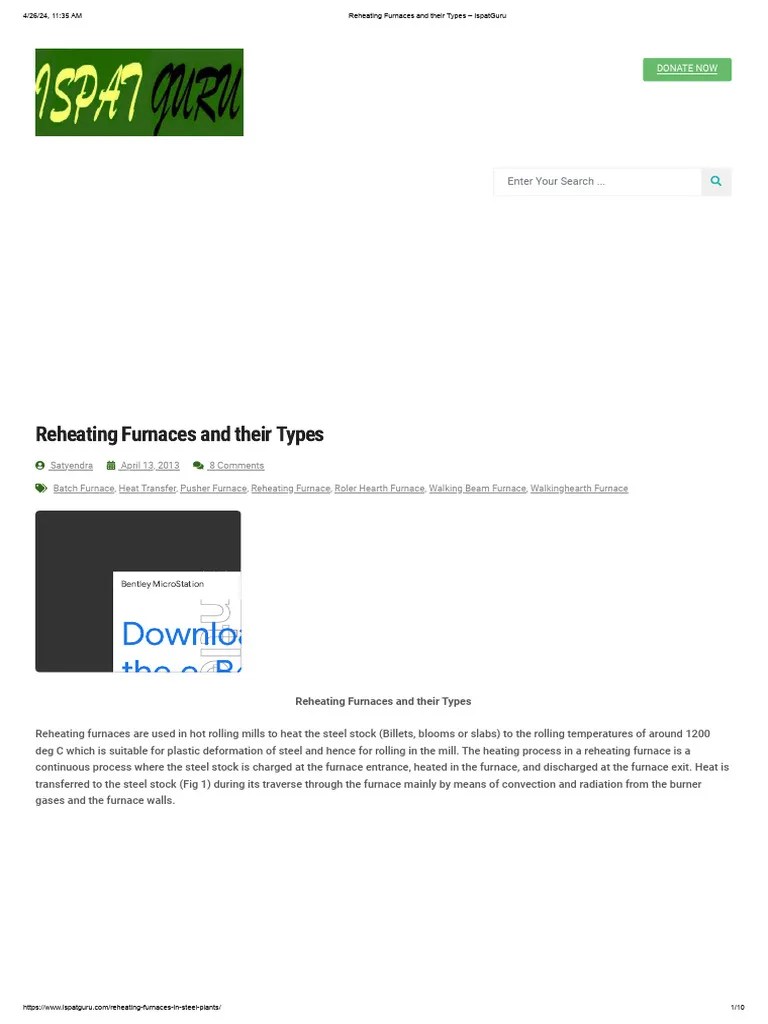 Reheating Furnaces And Their Types - IspatGuru | Download Free PDF ...