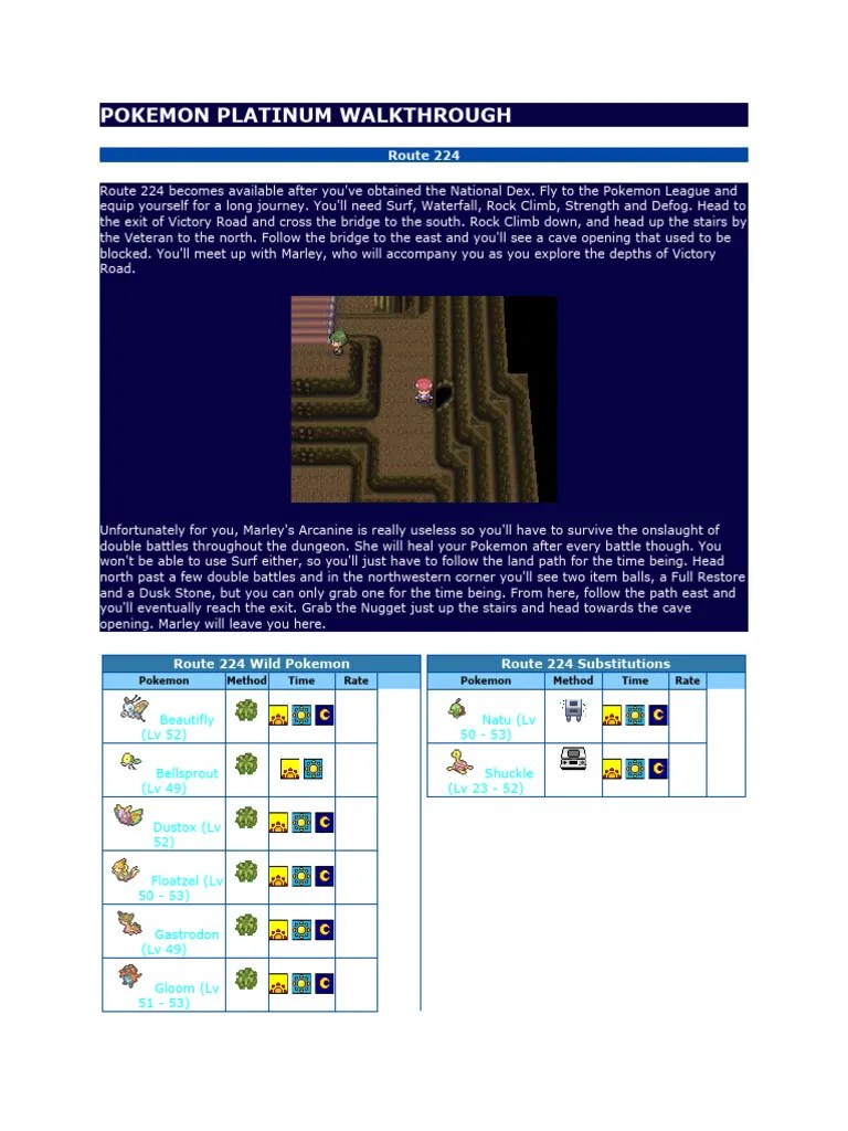 POKEMON PLATINUM WALKTHROUGH Part 12 | PDF | Japanese Games | Role ...