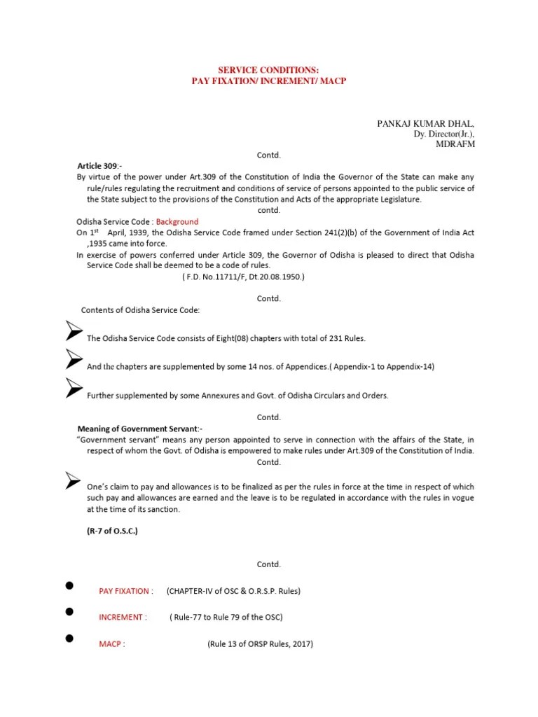 Pay Fixation Increment, (Macp) | PDF | Government