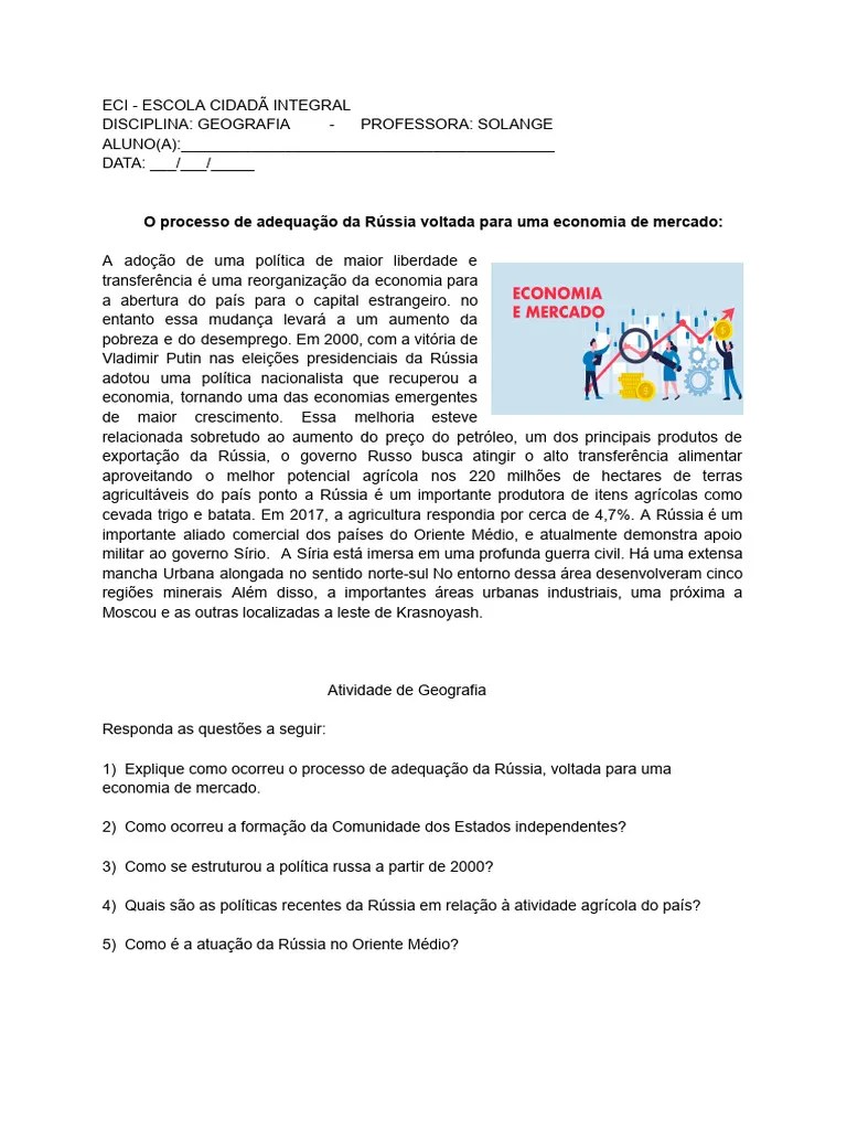 Atividade De Geografia | PDF