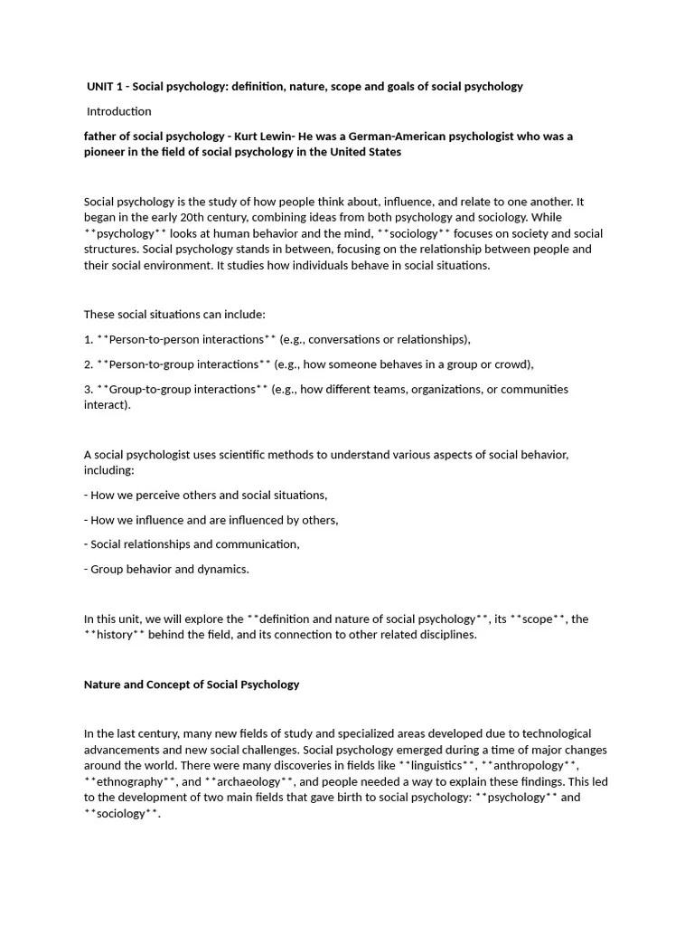 Unit 1-2 Social Psychology | PDF | Attitude (Psychology) | Social ...
