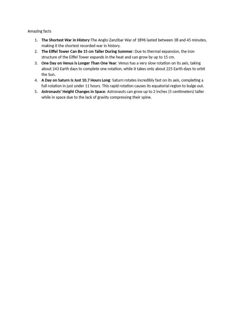 Amazing Facts | PDF