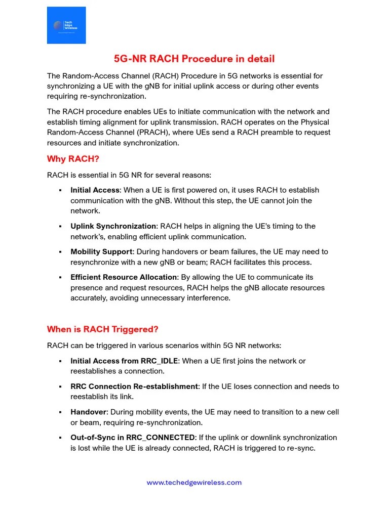 5G RACH | PDF | Information | Information And Communications Technology