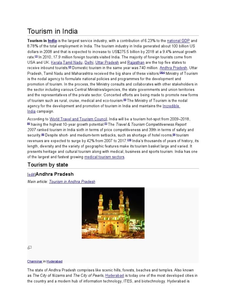 Tourism In India | PDF | Gujarat | Delhi