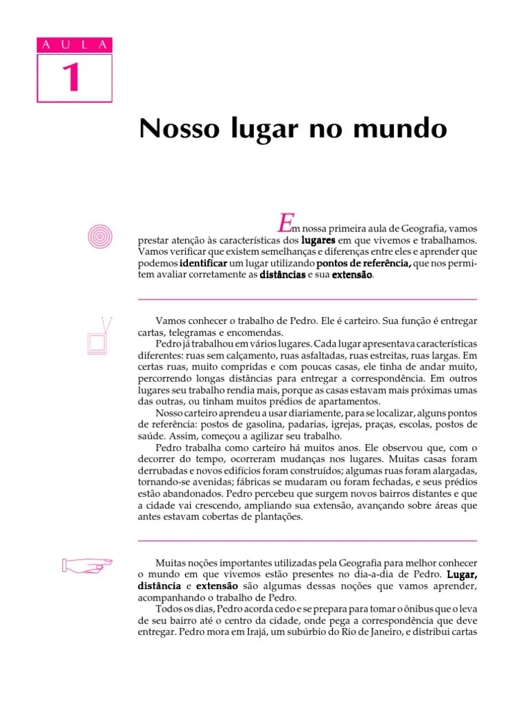 Aula 1 Geografia Ensino Fundamental | PDF | Geografia | Cidade