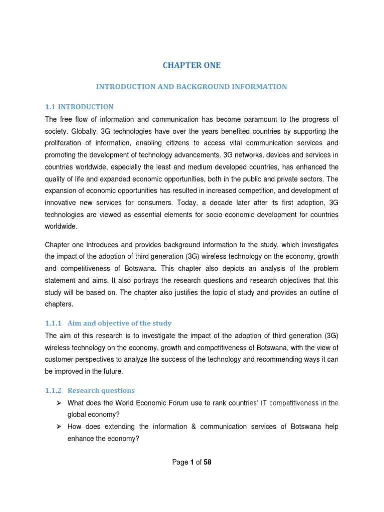An Investigation Into The Impact Of The Adoption Of Third Generation ...
