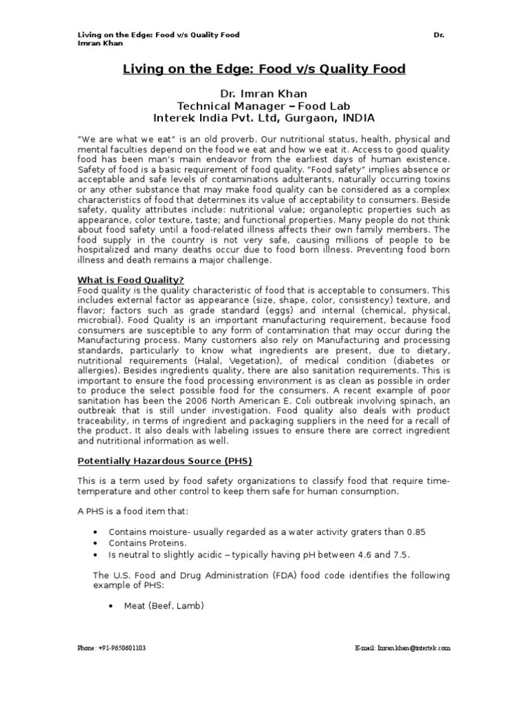 Food Safety | PDF | Food Safety | Foods