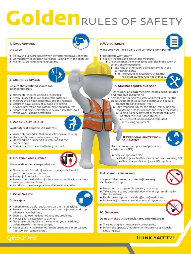 Golden Safety Rules || 10 Safety Golden Rules For, 51% OFF
