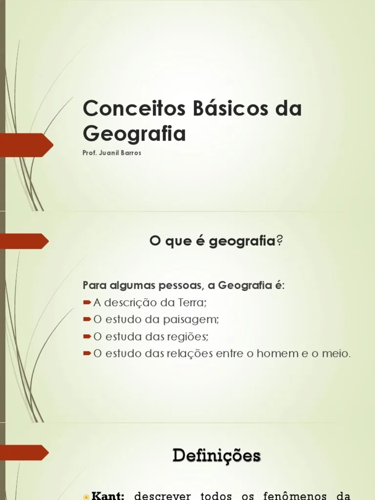 Conceitos Básicos Da Geografia | PDF | Geografia | Cartografia