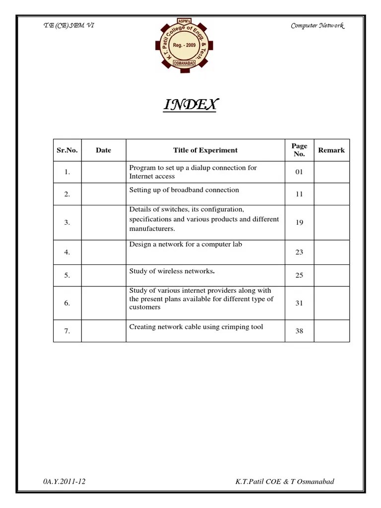 Computer Network Lab Manual | PDF | Network Switch | Internet Access