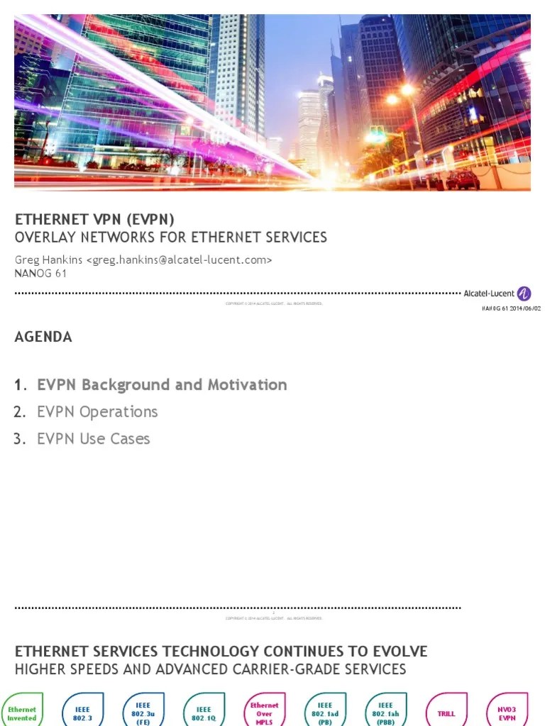 Ethernet VPN (Evpn) : Overlay Networks For Ethernet Services | PDF ...