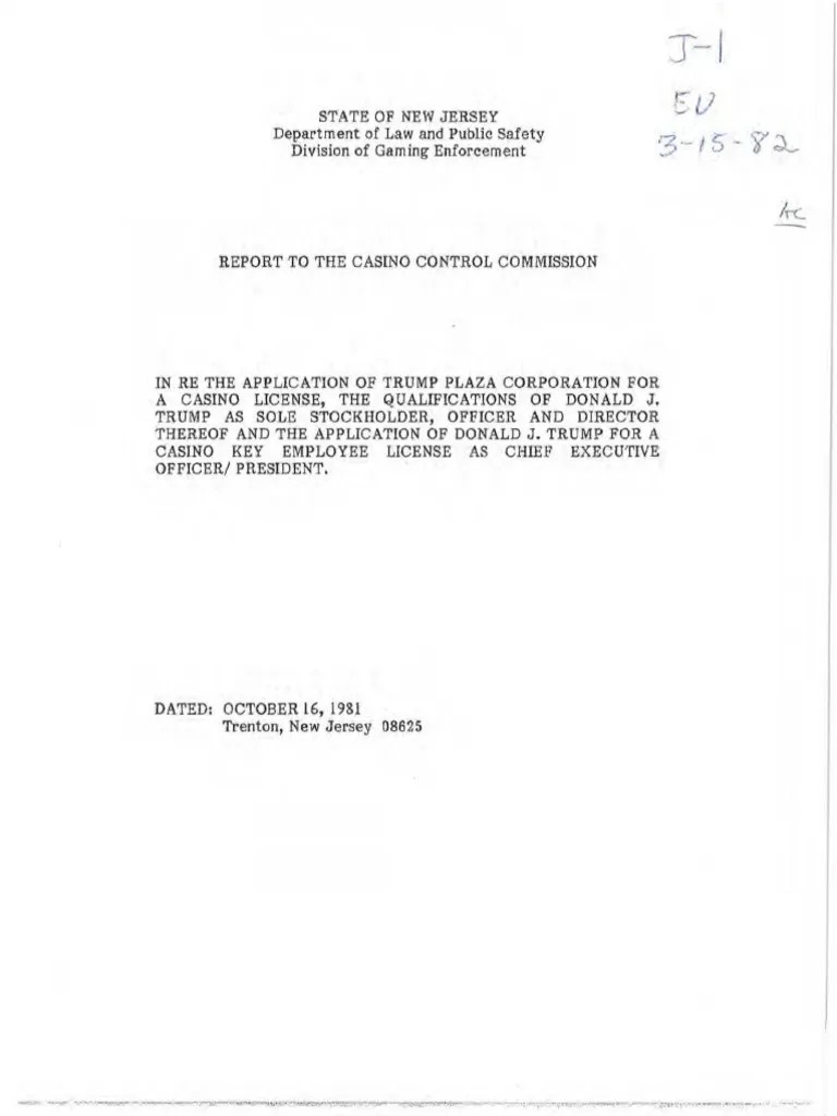 Report On Donald Trump To Casino Control Commission | PDF | Social ...