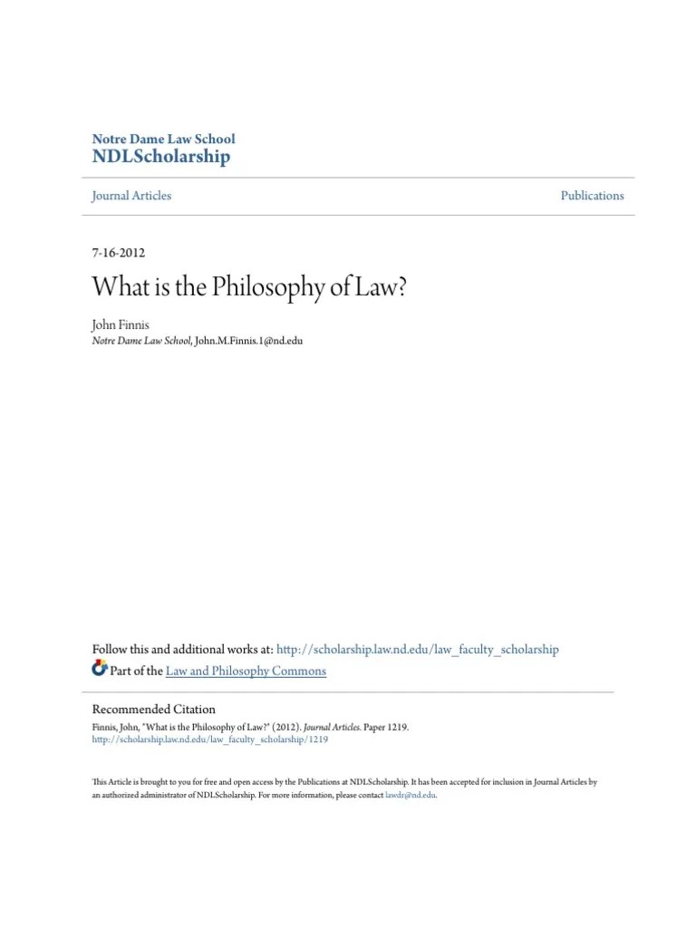 What Is The Philosophy Of Law | PDF | Jurisprudence | Positivism